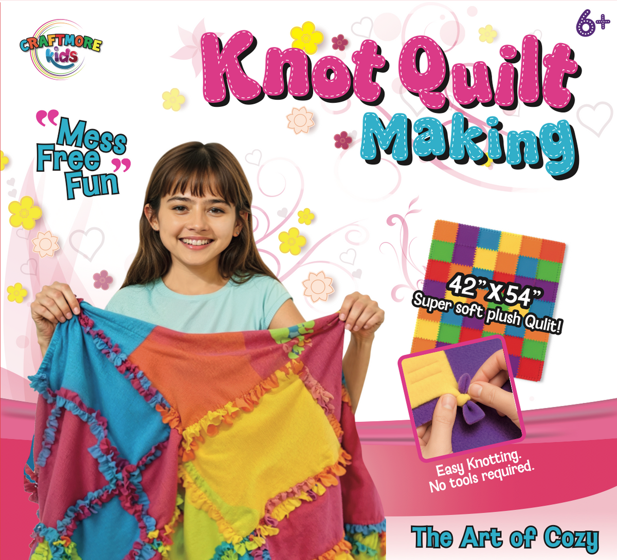 No-Sew Knot Quilt Making Kit – Create Your Own Cozy 42" x 54" Quilt ...
